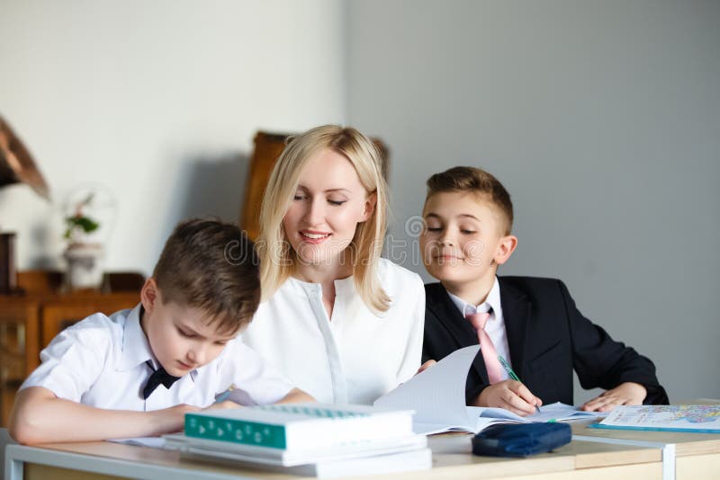 School. Children Learn in School. Training Students Stock Photo - Image ...