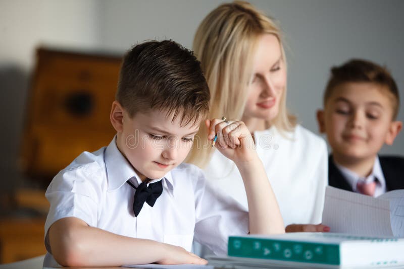 School. Children Learn in School. Training Students Stock Image - Image ...