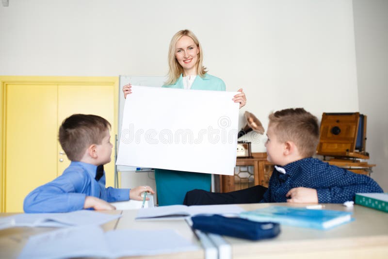 School. Children Learn in School. Training Students Stock Image - Image ...