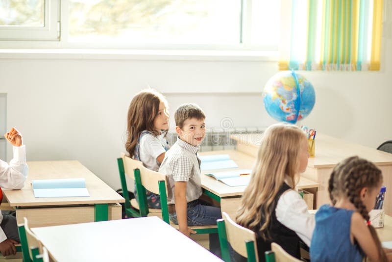 School Children Participating Actively in Class. Education, Learning ...