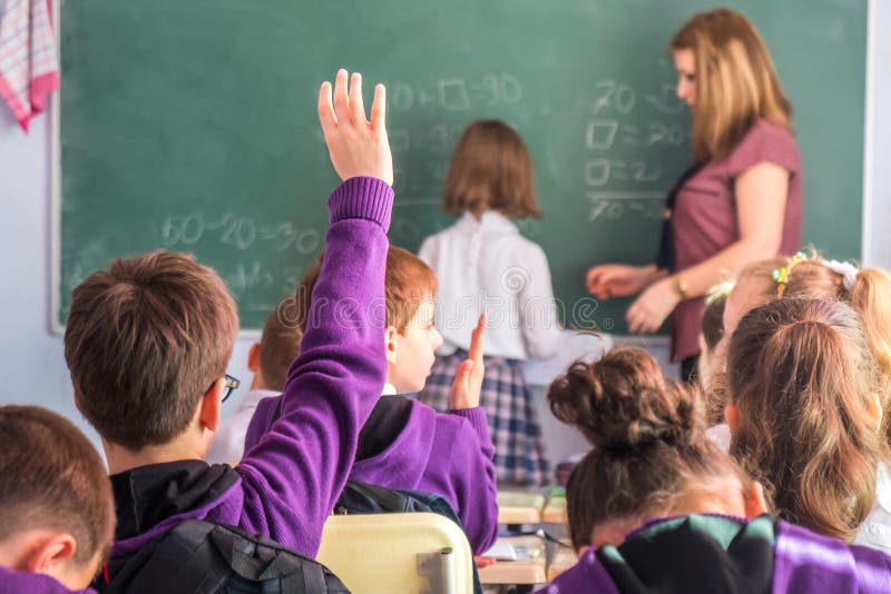 Student Participating in Class Stock Image - Image of girl, participate ...