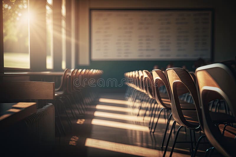 School Class Interior. Blackboard and Desks. Education Concept Stock ...