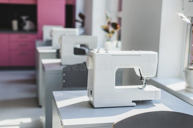 School Class Labor, Several Tables with Sewing Machines Stock Image ...