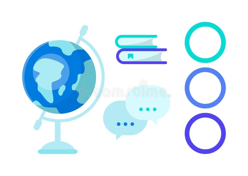 School Class Learning Blue Infographic Chart Design Element Set Stock ...