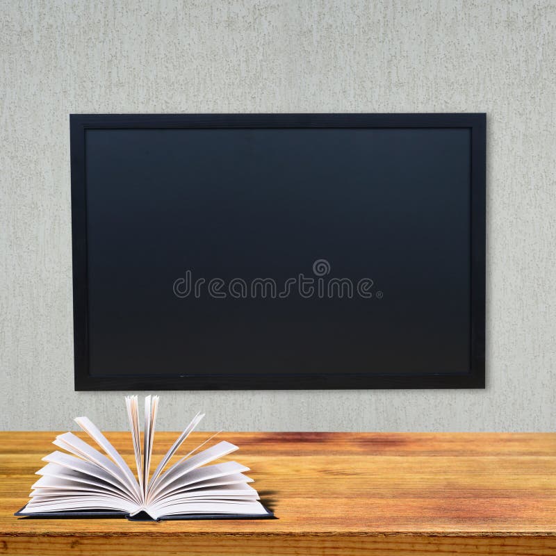 School Class with School Board and Open Classbook Stock Image - Image ...