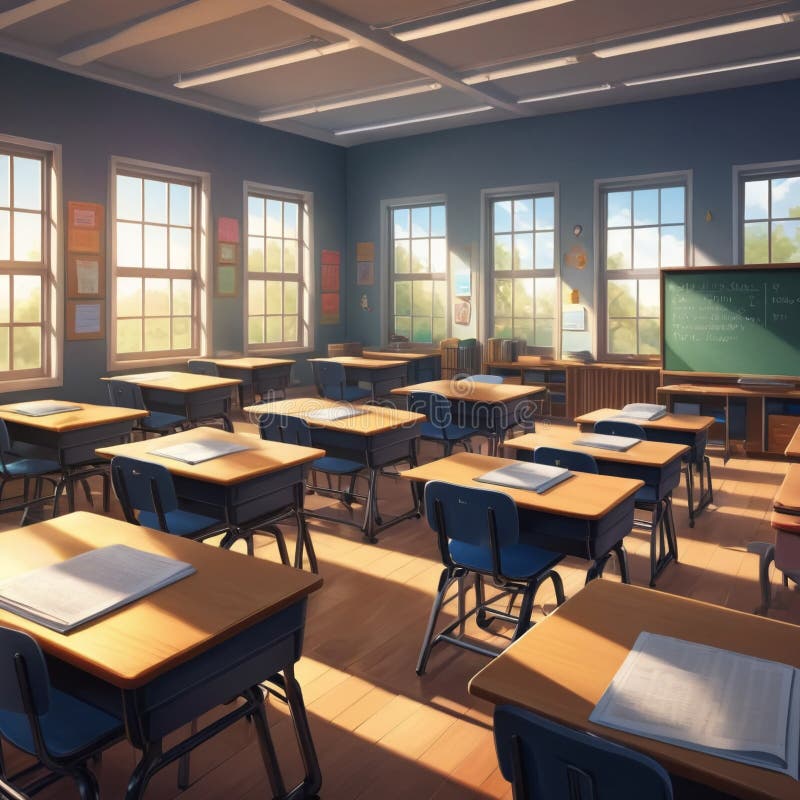 School Class without a Young Student. Stock Photo - Image of primary ...