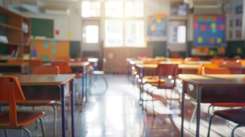 School Classroom in Blur Background without Young Student Stock Photo ...