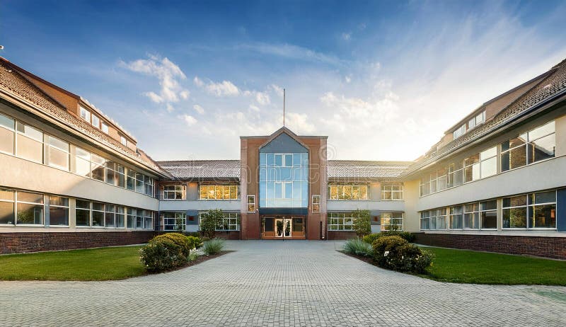 School, Classroom, Building, Architecture, Sunset in the City Stock ...