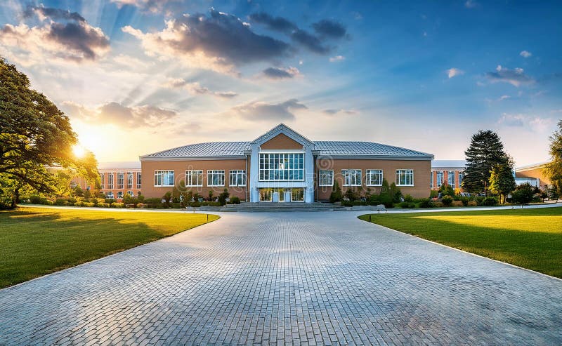 School, Classroom, Building, Architecture, Sunset in the City Stock ...