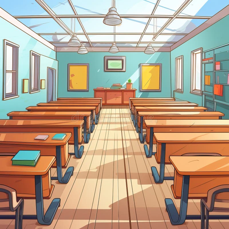 School Classroom Cartoon Background