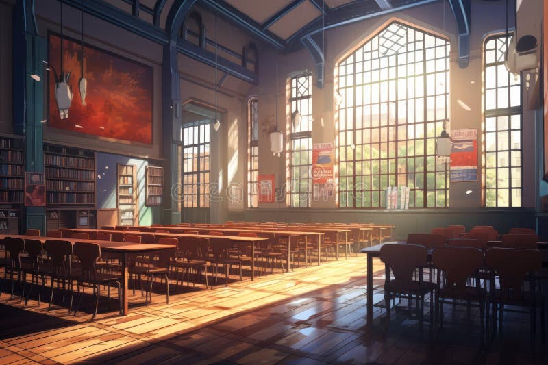 School Classroom Desk Anime Visual Novel Game. Generate Ai Stock ...