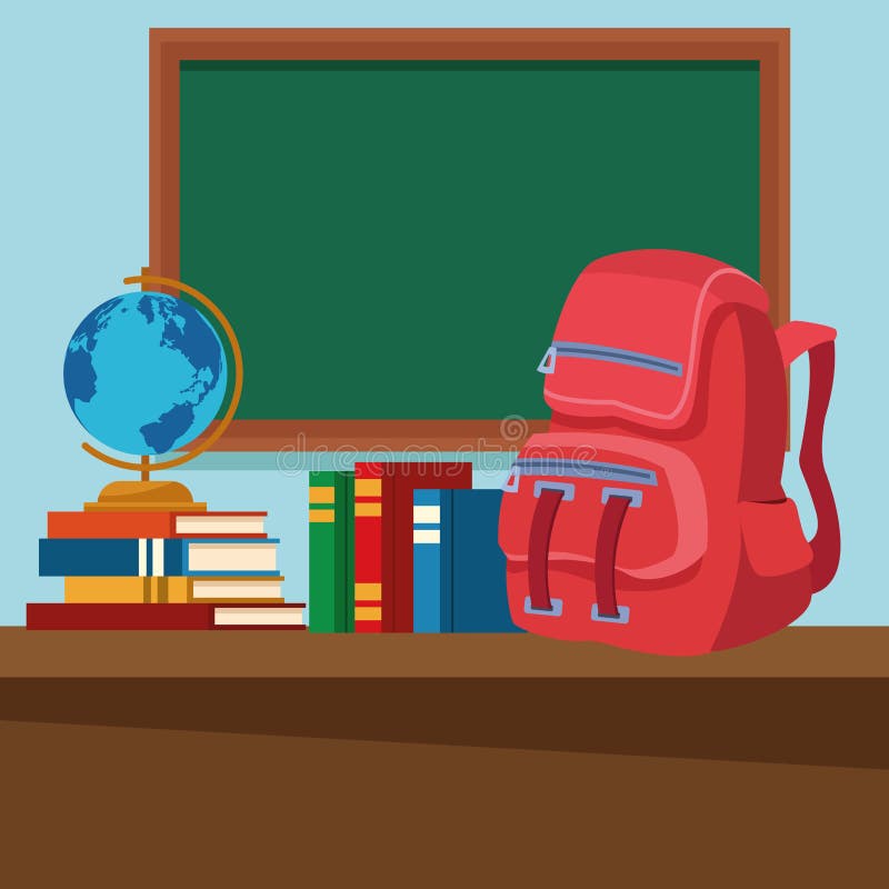 School Blackboard Cartoon Isolated Black and White Stock Vector ...