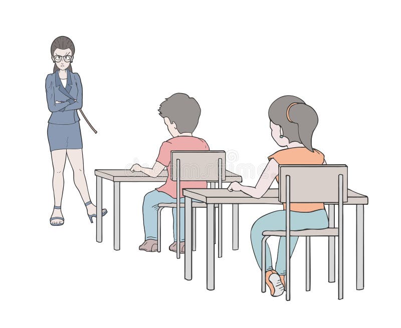 School classroom draw stock vector. Illustration of college - 273256582