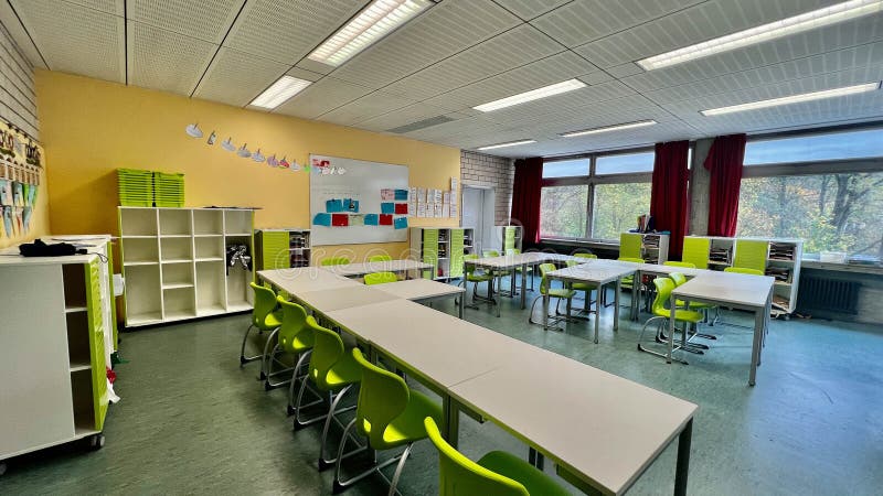 School Classroom Interior in Germany Stock Photo - Image of schoolroom ...