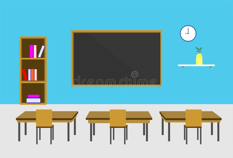 School Classroom Vector Illustration Stock Vector - Illustration of ...