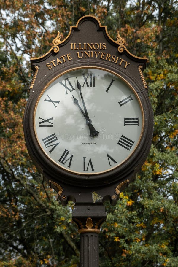 School Clock on the Campus of Illinois State University Editorial Stock ...