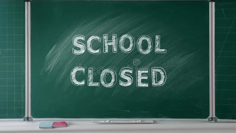 School Closed. Animated Chalkboard Illustration. Stock Video - Video of ...