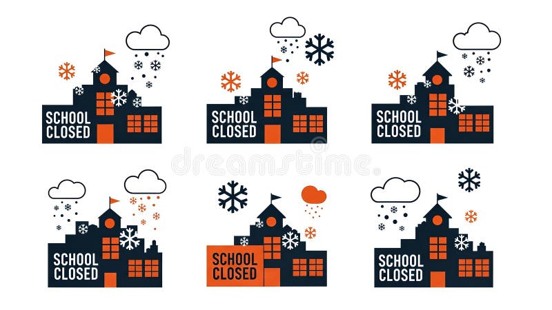 School Closed Snow Day Stock Illustrations – 8 School Closed Snow Day ...