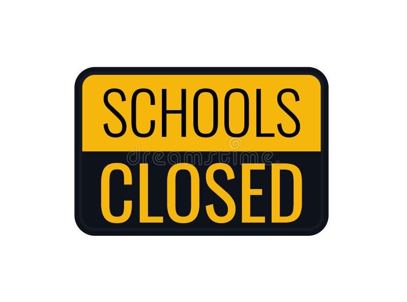 School Closed Sign Plate - Icon Stock Vector - Illustration of learning ...