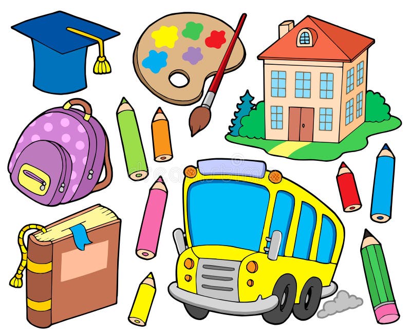 School collection 1 stock vector. Illustration of college - 7741246