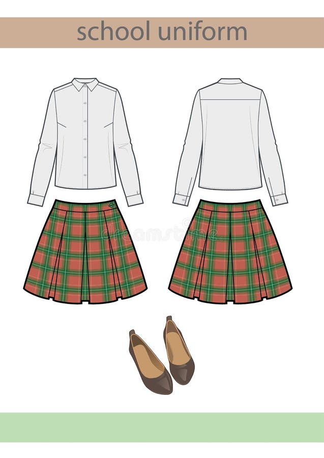 School or College Uniforms. Kids Clothes Vector Set Stock Illustration ...
