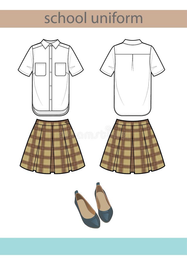 School or College Uniforms. Kids Clothes Vector Set Stock Illustration ...