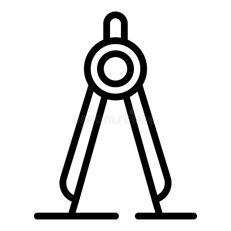 School Compass Icon, Outline Style Stock Vector - Illustration of draft ...