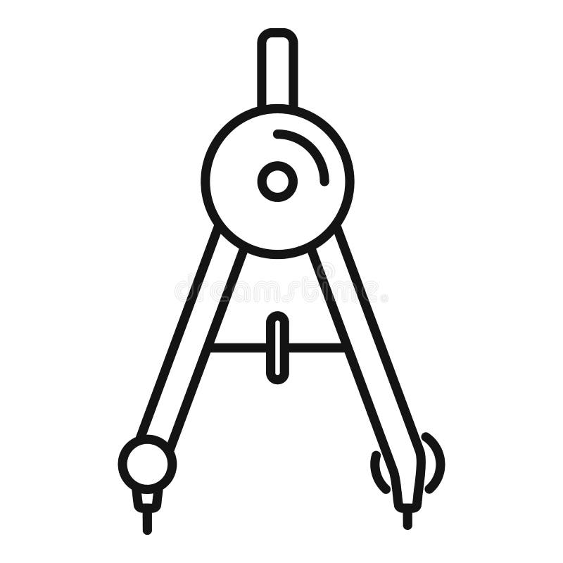 School Compass Icon, Outline Style Stock Vector - Illustration of ...