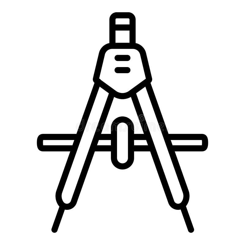 School Compass Icon, Outline Style Stock Vector - Illustration of ...
