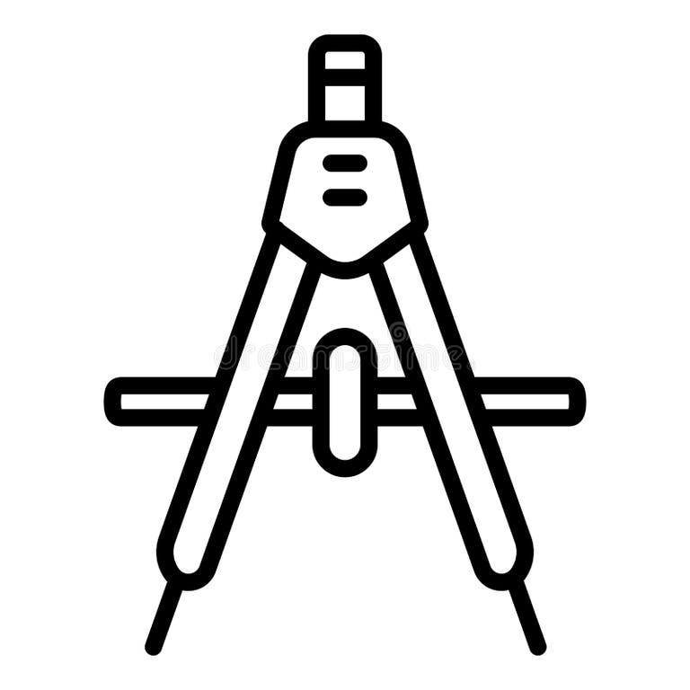 School Compass Icon, Outline Style Stock Vector - Illustration of ...