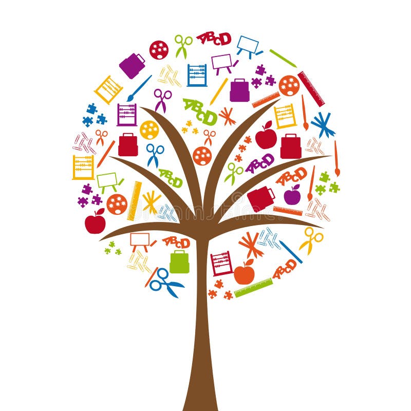 Tree of Knowledge, Concept of School Stock Vector - Illustration of ...