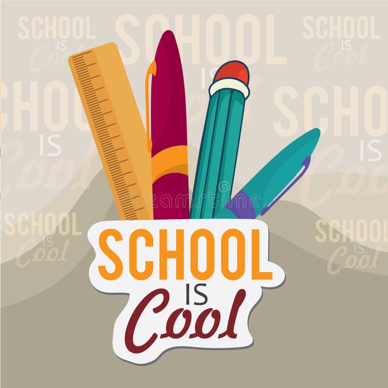 School is Cool Poster. Smiling Schoolgirl Shows Thumb Up Gesture Stock ...