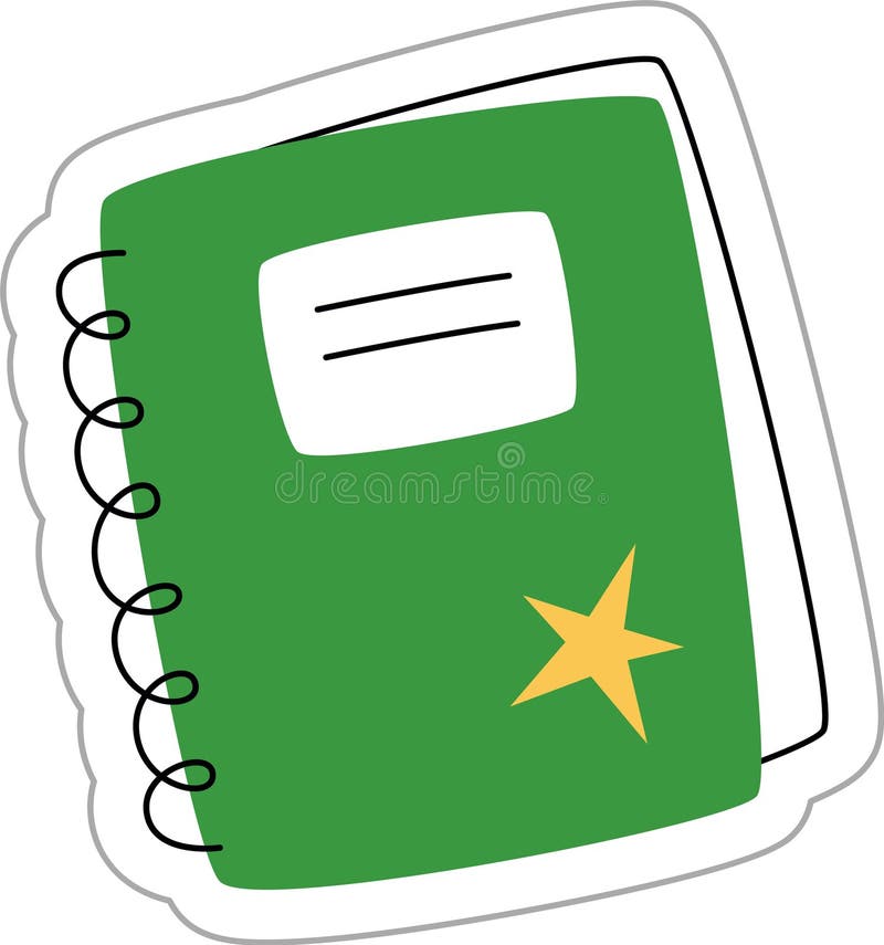 School Copybook Sticker stock vector. Illustration of stationery ...