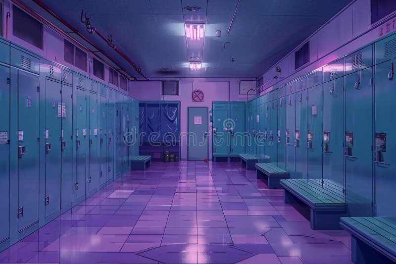 School Corridor with Exit Door. 3d Illustration Stock Illustration ...