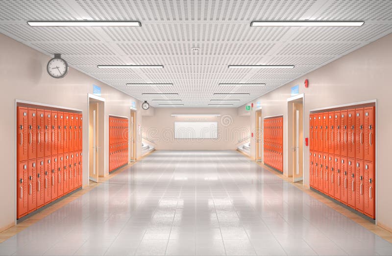 School corridor interior. stock illustration. Illustration of concept ...
