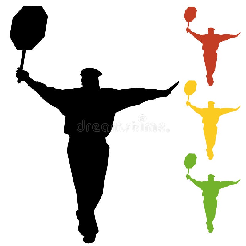 Crossing Guard and Children Walking Stock Vector - Illustration of ...