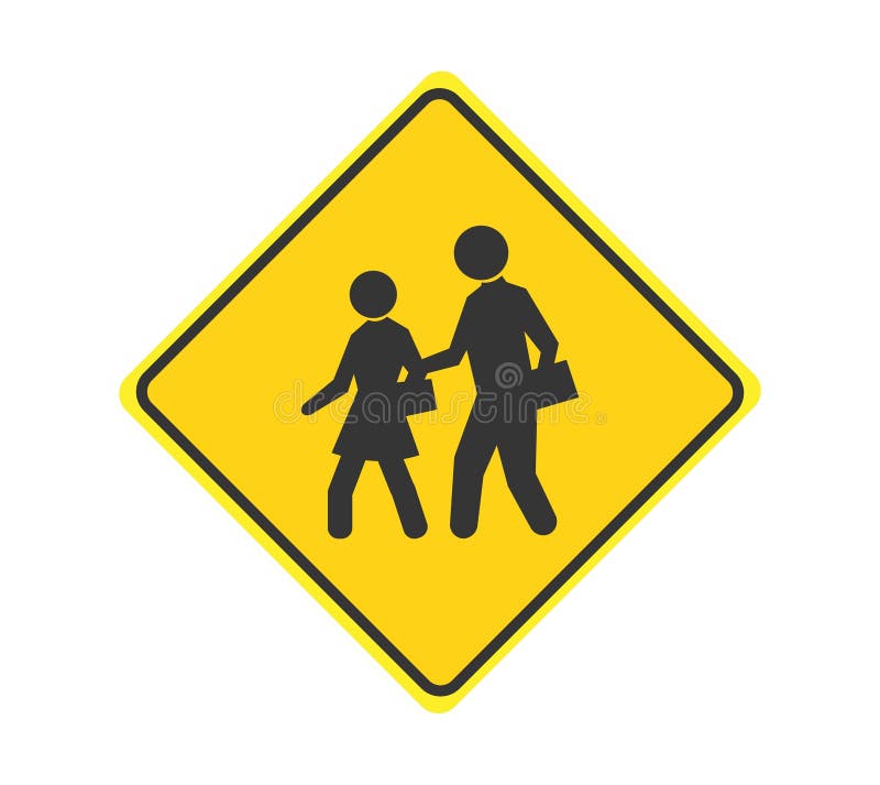 School Crossing Guard Silhouette Holding Sign Stock Vector ...