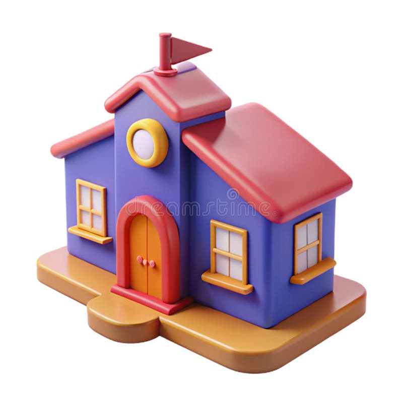 School 3D Icon stock illustration. Illustration of academic - 360165589