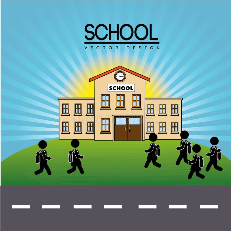 School Building Icon Design Stock Illustration - Illustration of ...
