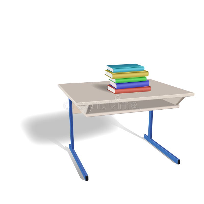 School desk with books. stock vector. Illustration of history - 62361652