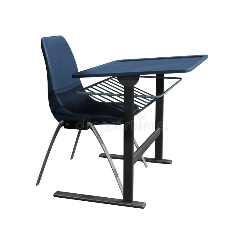 School Desk Front View stock illustration. Illustration of school ...