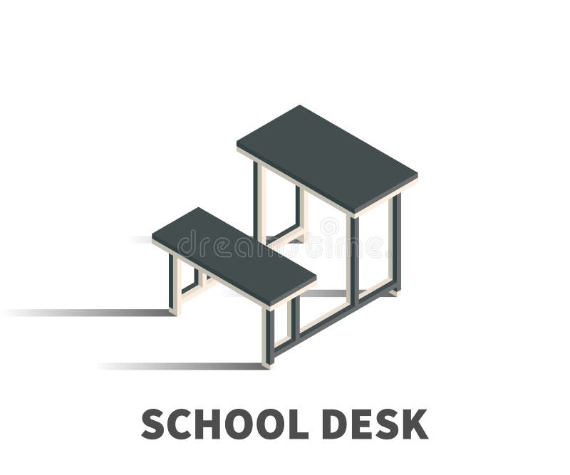 School Desk Icon, Vector Symbol. Stock Vector - Illustration of ...