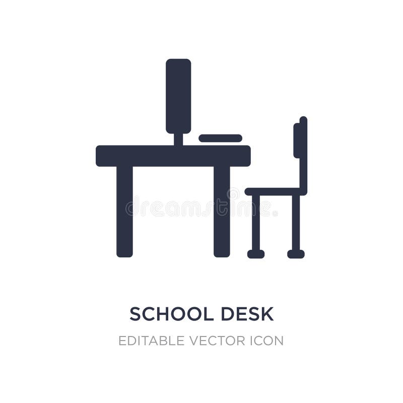 School Desk Icon on White Background. Simple Element Illustration from ...