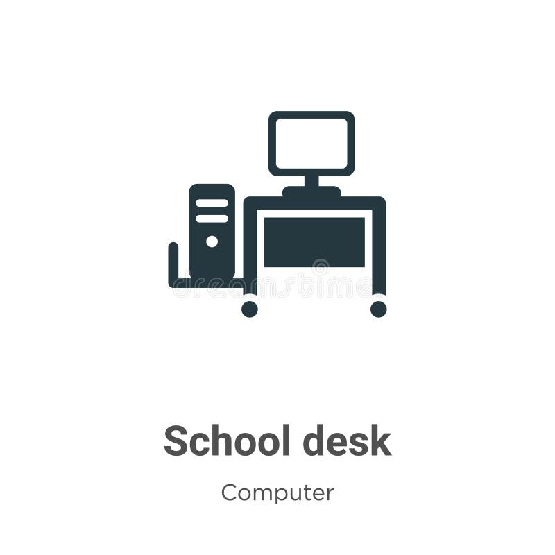 School Desk Vector Icon on White Background. Flat Vector School Desk ...