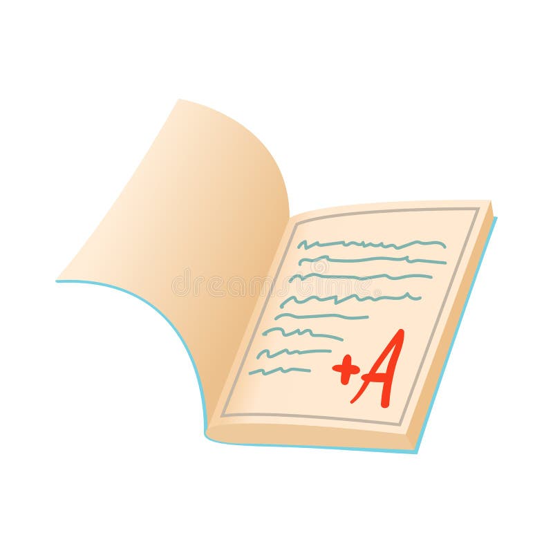 School Diary Icon, Cartoon Style Stock Vector - Illustration of paper ...