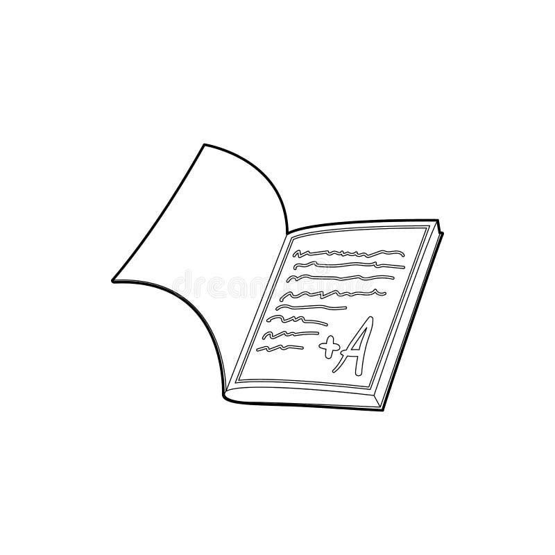 School Diary Icon, Outline Style Stock Vector - Illustration of list ...