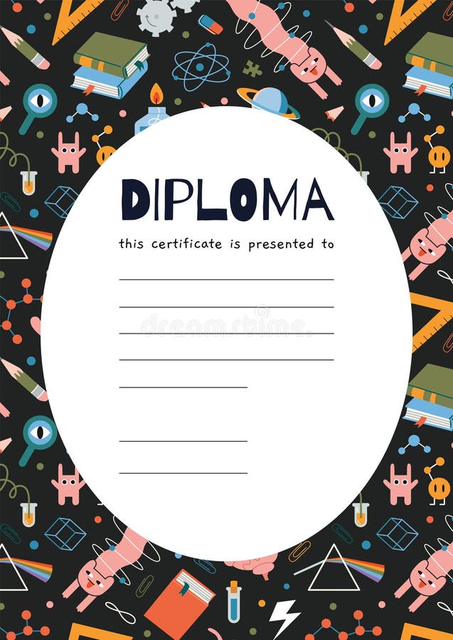 School Diploma Certificate for Students with Scientific Pattern ...