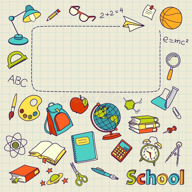 School Doodle on the Page with Space for Text Stock Vector ...