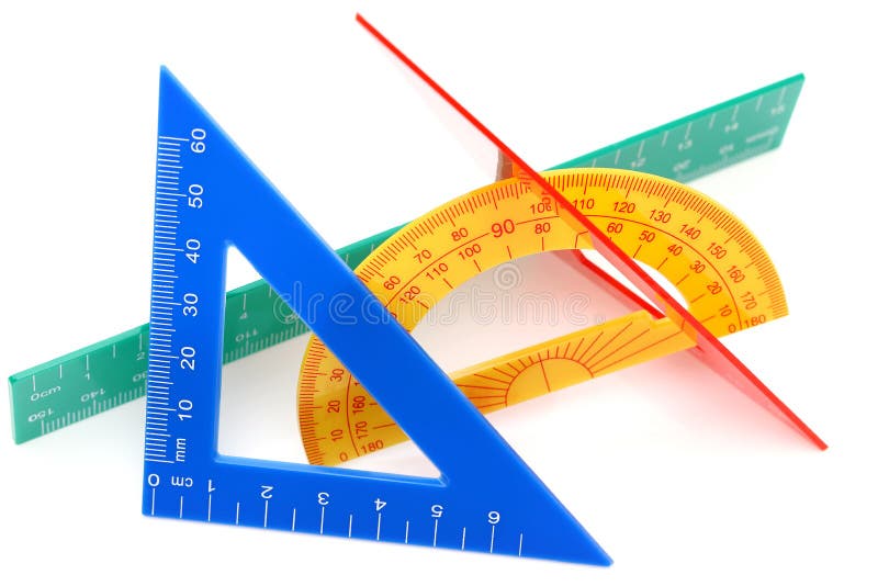 School Drawing Tools. Triangle, Ruler Stock Photo - Image of geometry ...