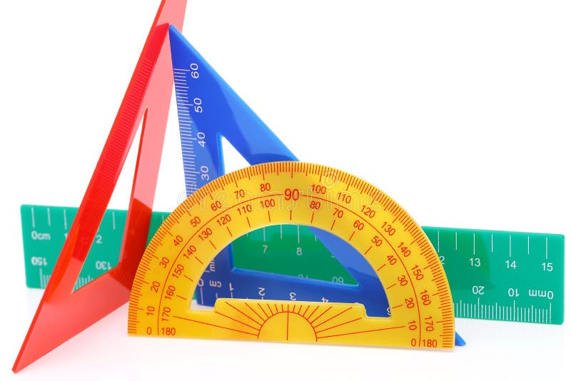 School Drawing Tools. Triangle, Ruler Stock Image - Image of instrument ...